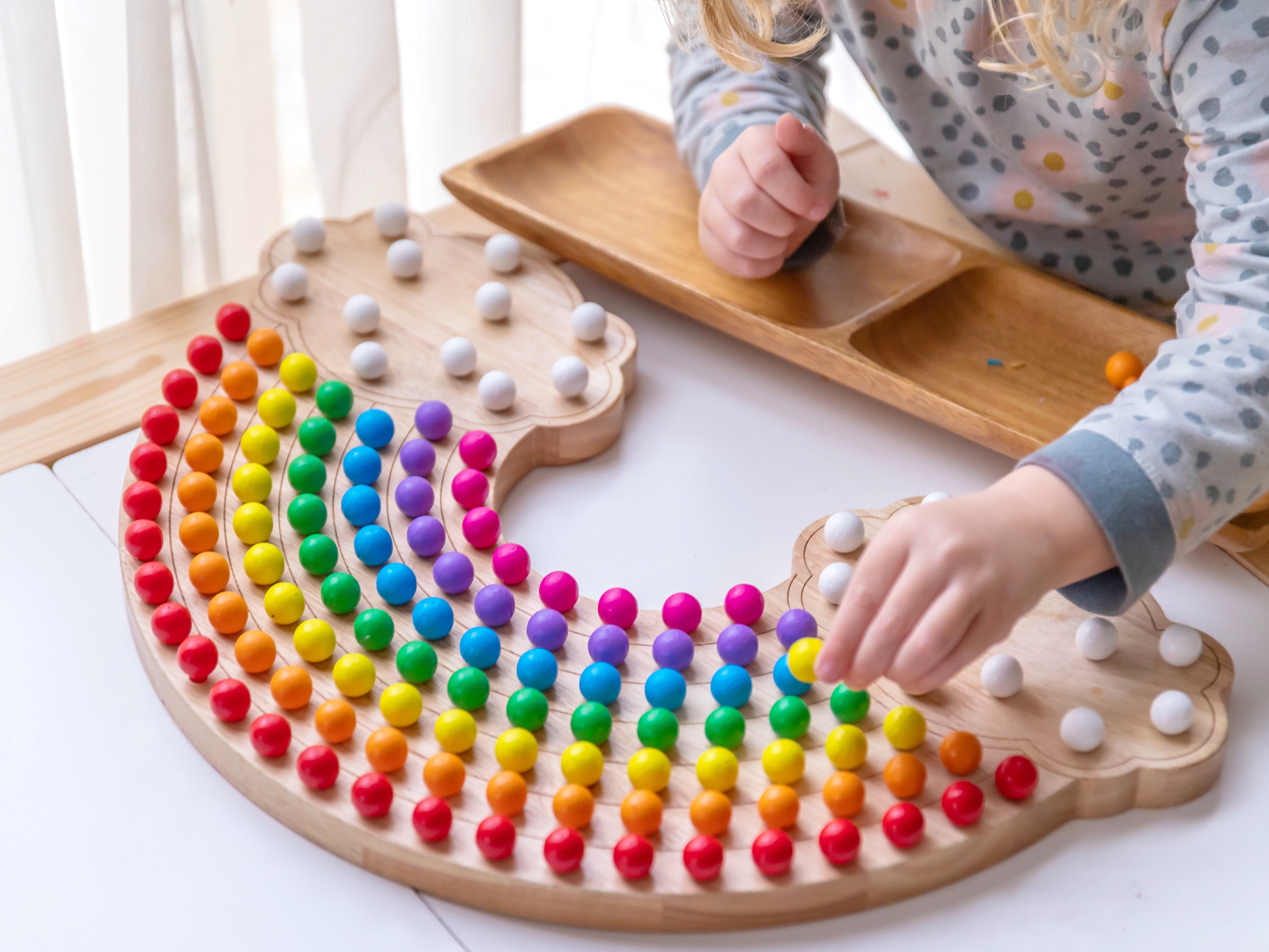 Rainbow Pegboard - wooden pegboard - Montessori toys - preschool toys ...
